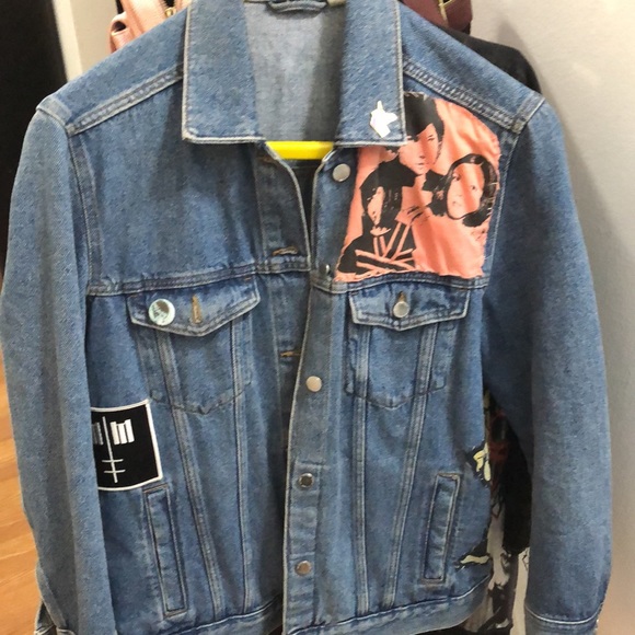 H&M | Jackets & Coats | Custom Band Music Jean Jacket | Poshmark
